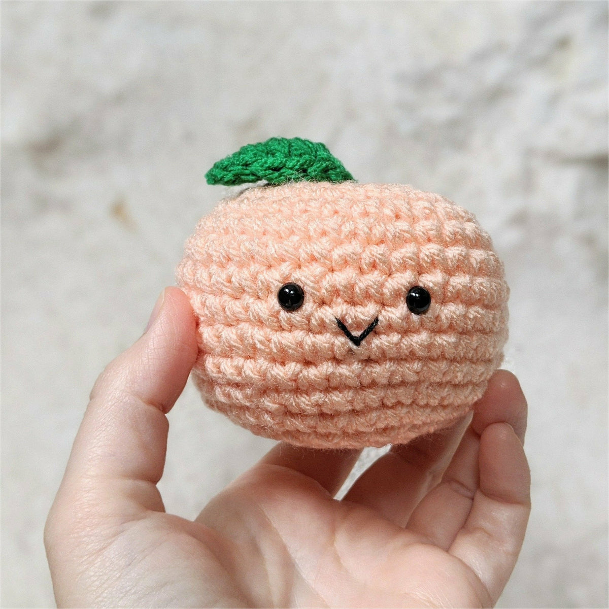 CROCHET PATTERN: Crochet Peach, Amigurumi Kawaii Play Food Plush