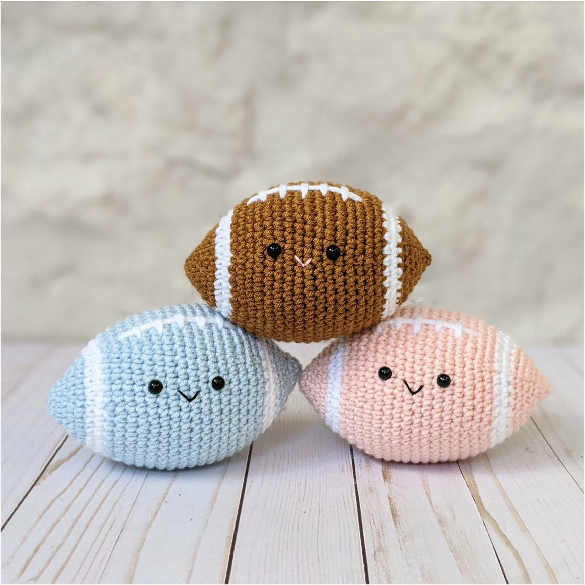 CROCHET PATTERN: Crochet Football, Amigurumi Kawaii Football Plush ...